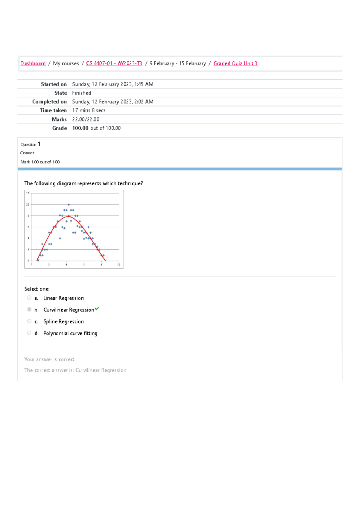 CS 4407 Graded Quiz Unit 3 Attempt Review - Detailed Answers Insights - Studocu