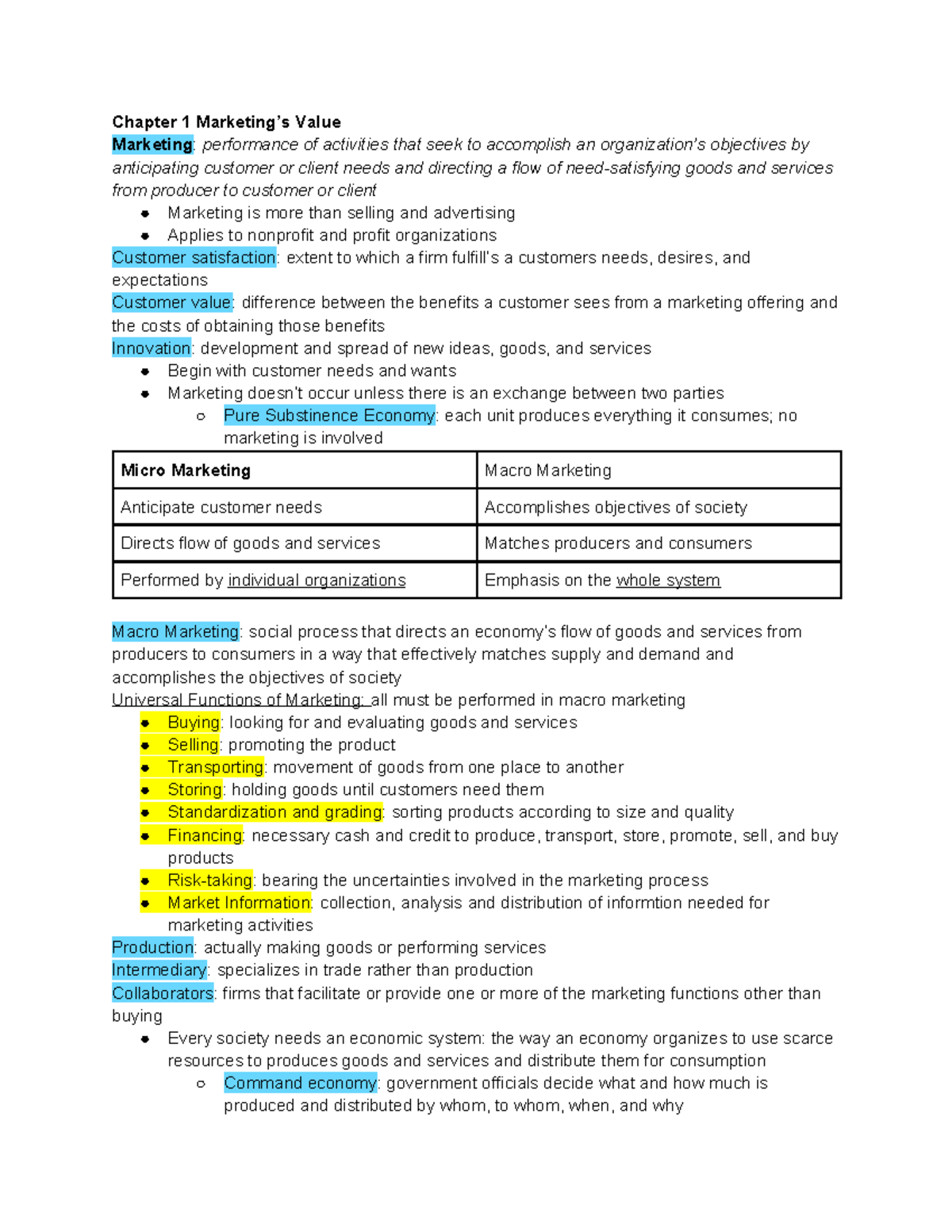 BUSI 406 Midterm Study Guide: Value Marketing & Strategy Insights - Studocu