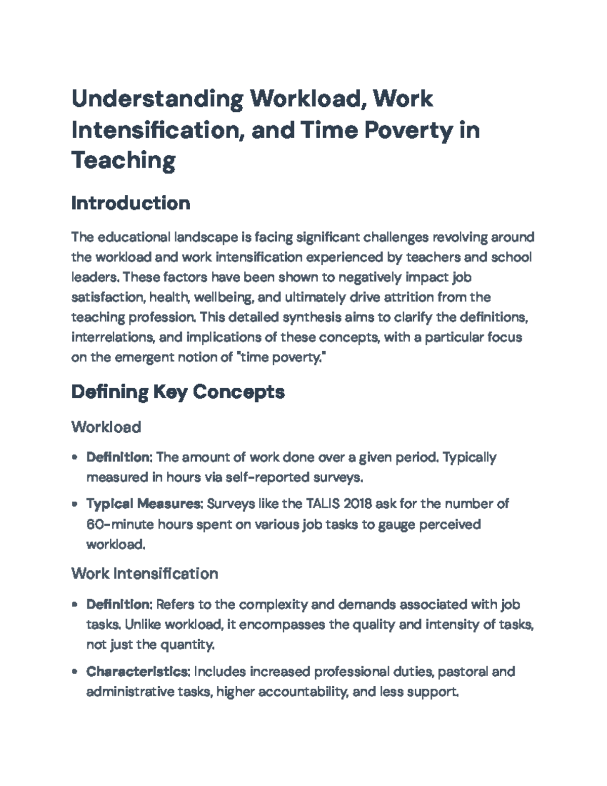 Understanding Workload, Work Intensification, and Time Poverty in ...