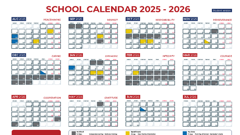 Calendar 2025-2026: Key Dates & Events Overview - Studocu
