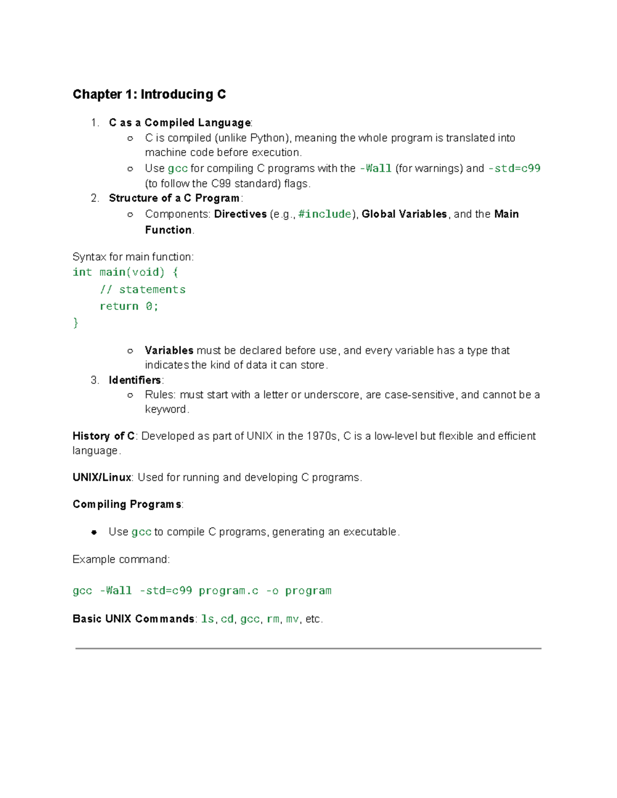 Cmput 201 Midterm Review: C Programming Concepts (Ch. 1-10) - Studocu