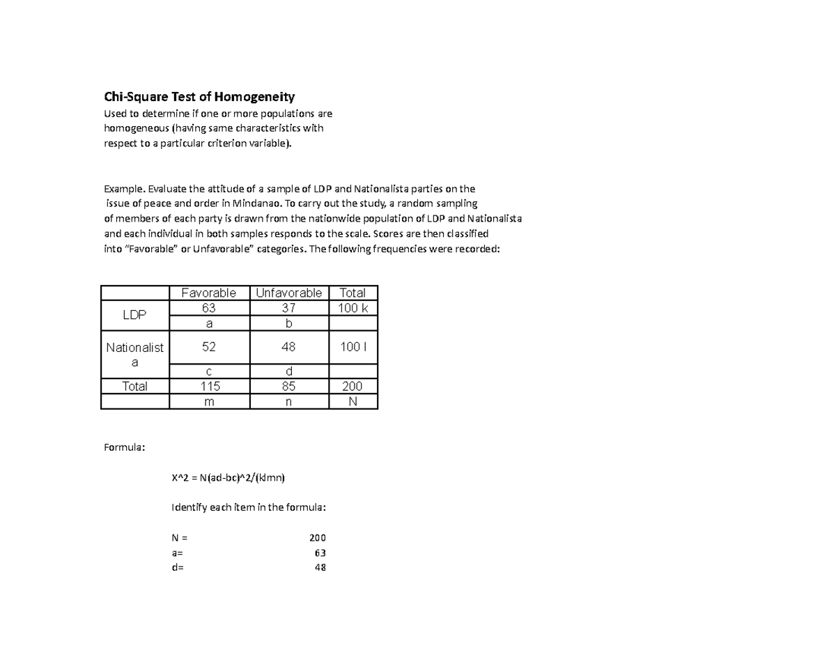 Chi-Square Lecture for BEED B2021 - Chi-Square Test of Homogeneity ...