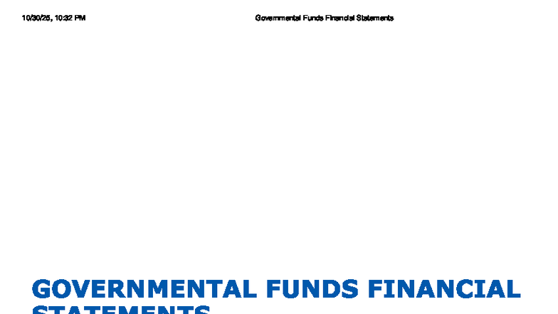 Governmental Funds Financial Statements 7 - - Studocu
