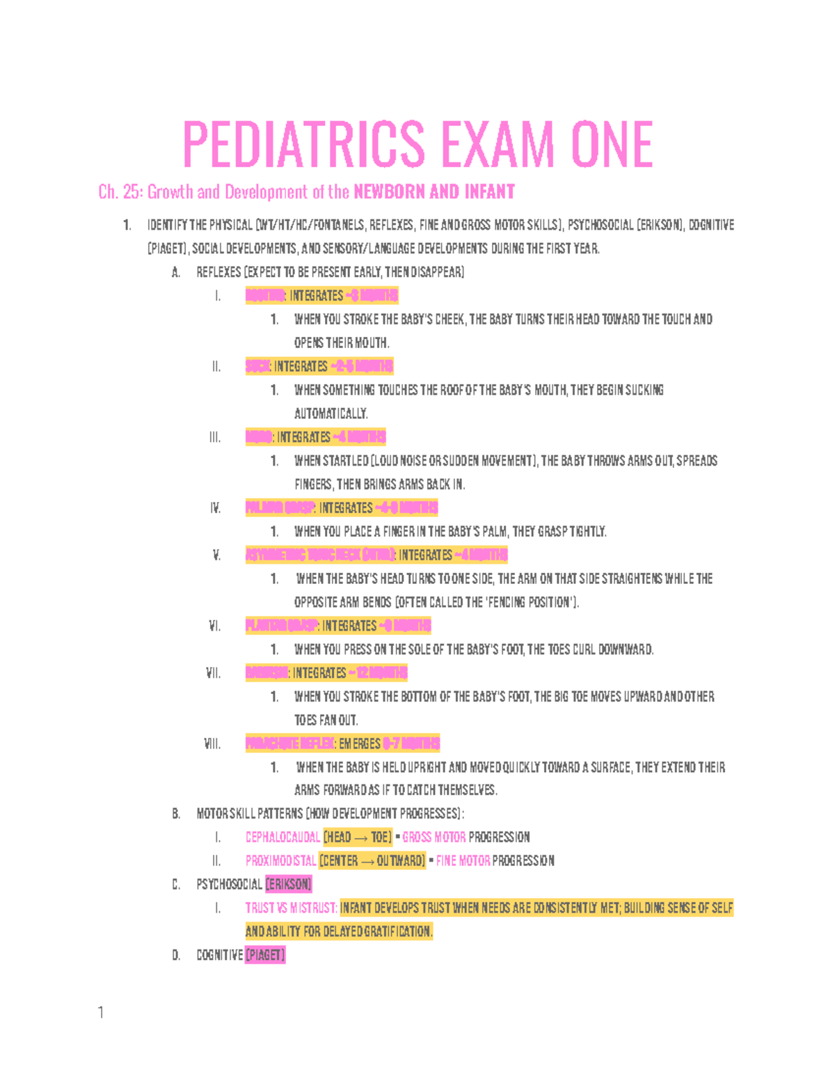 PEDS EXAM ONE: Growth & Development of Newborns to Adolescents Study ...