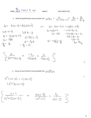 Comprehensive Study Notes for MAC 1140: Exam 3 Preparation - Studocu
