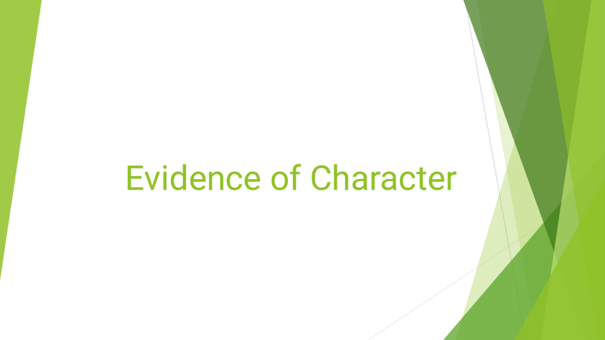 Evidence of Character in Trials: Key Principles and Case Studies - Studocu