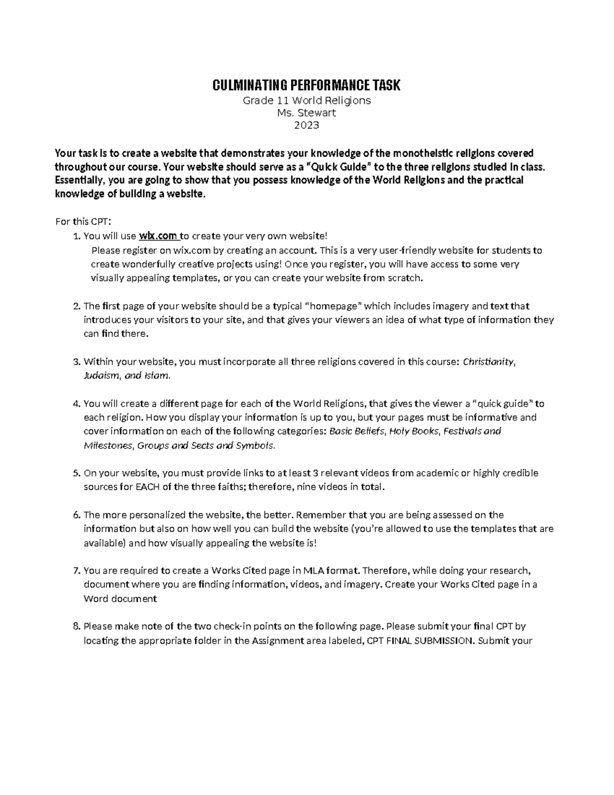 CPT3M12023 - parenting cpt - CULMINATING PERFORMANCE TASK Grade 11 ...