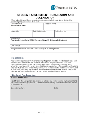 [Solved] Explain the importance of ensuring that others are aware of own - BTEC Level 3 - Studocu