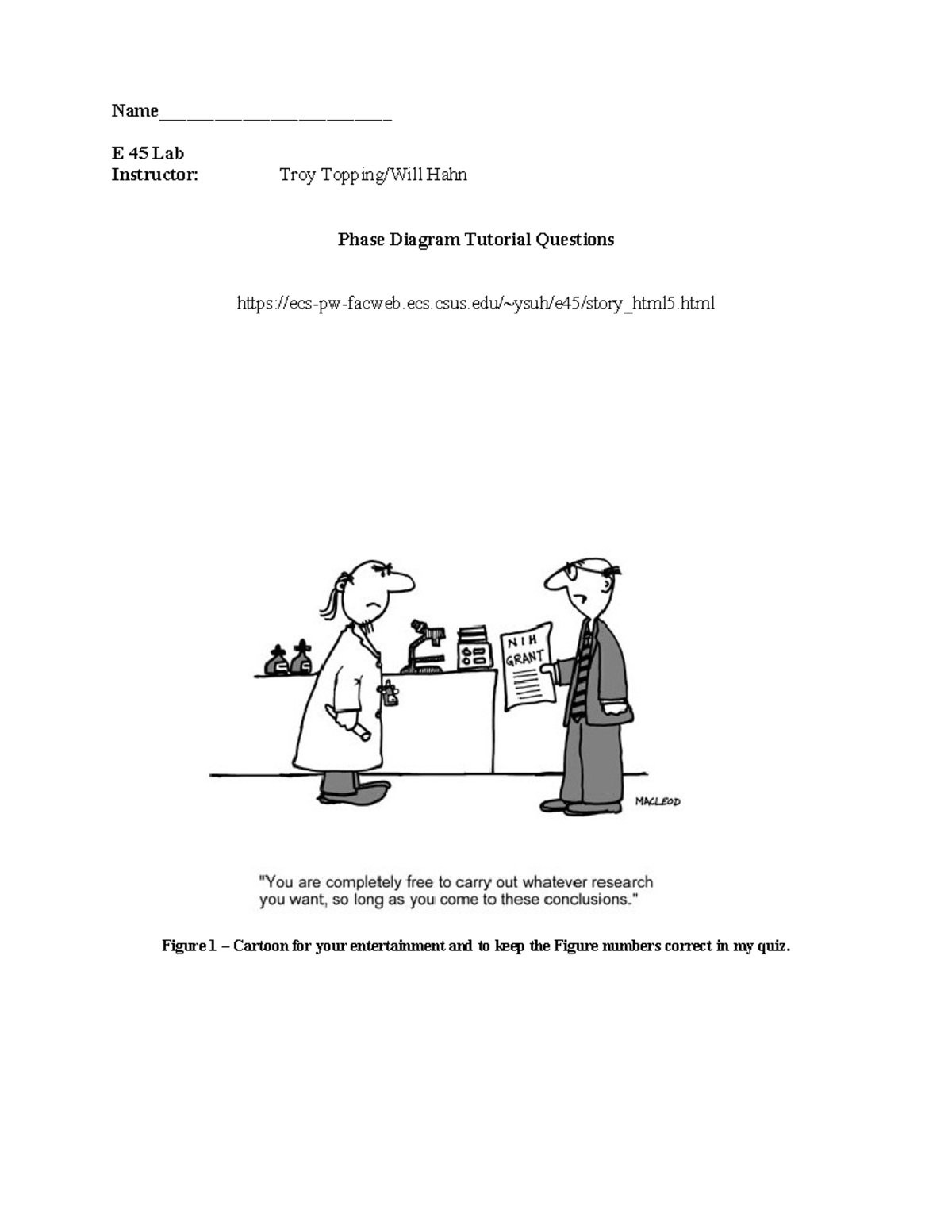 Phase Diagram Lab Worksheet F23-1 - Name_________________________ E 45 ...