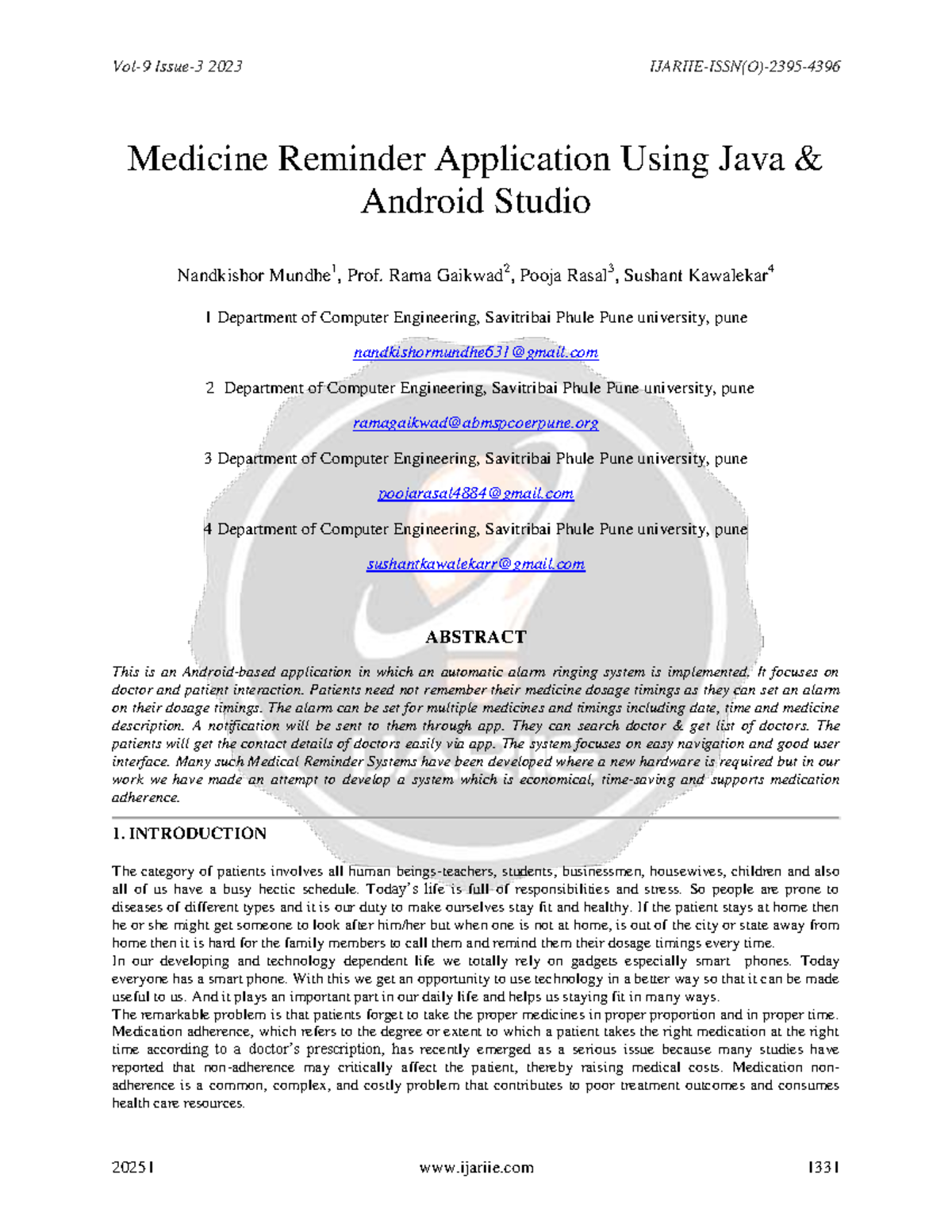 Medicine Reminder App Development Using Java for Android 20251 - Studocu