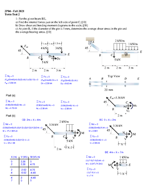 Assignment 4 Solutions - For the frame and loading shown in Figure 1 ...
