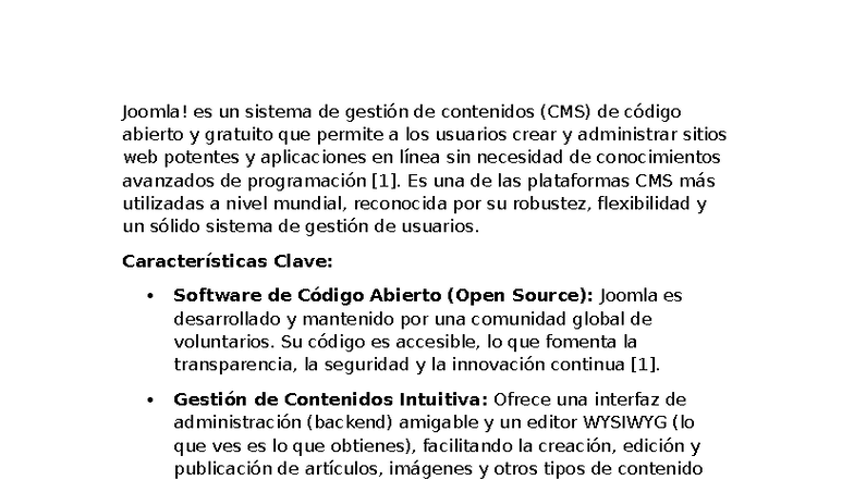 Resumen de Joomla: Sistema de Gestión de Contenidos (CMS) - Studocu