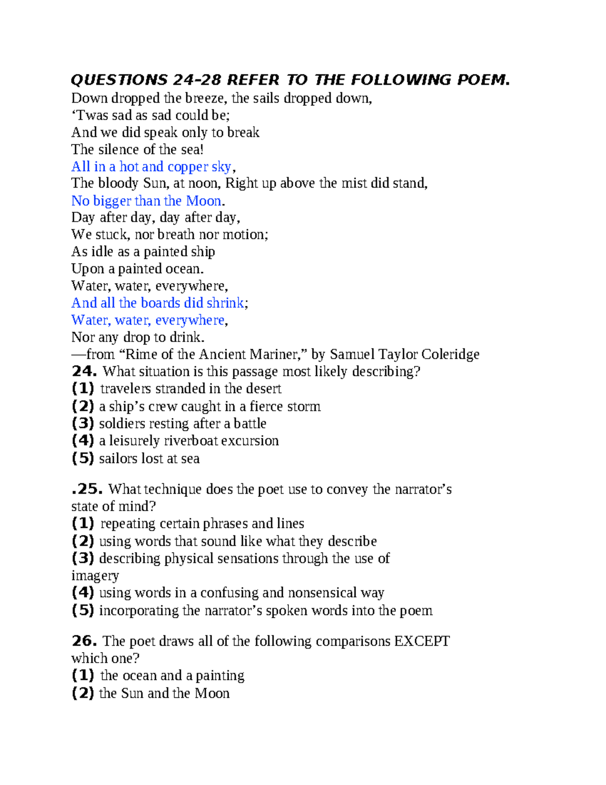 Figurative Language Analysis Questions for Poem Study - Studocu