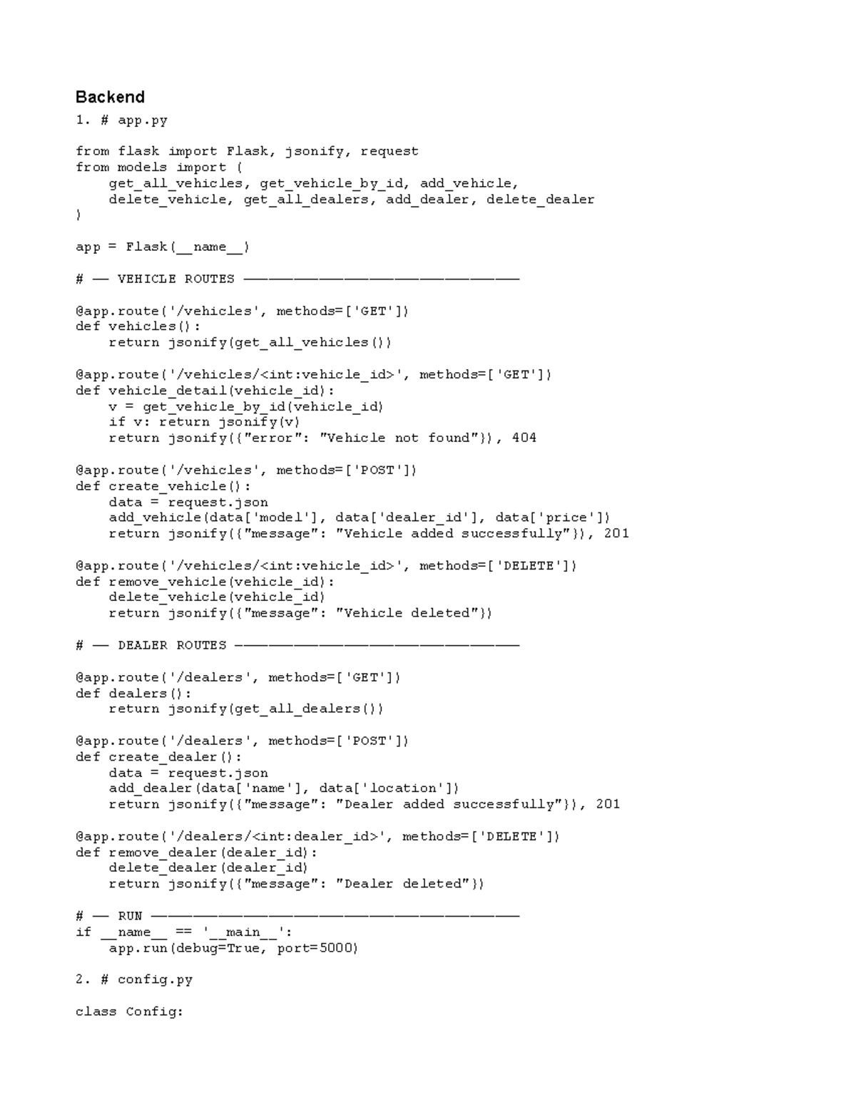 Automobile Distribution Backend (CS101) - Flask App Overview - Studocu