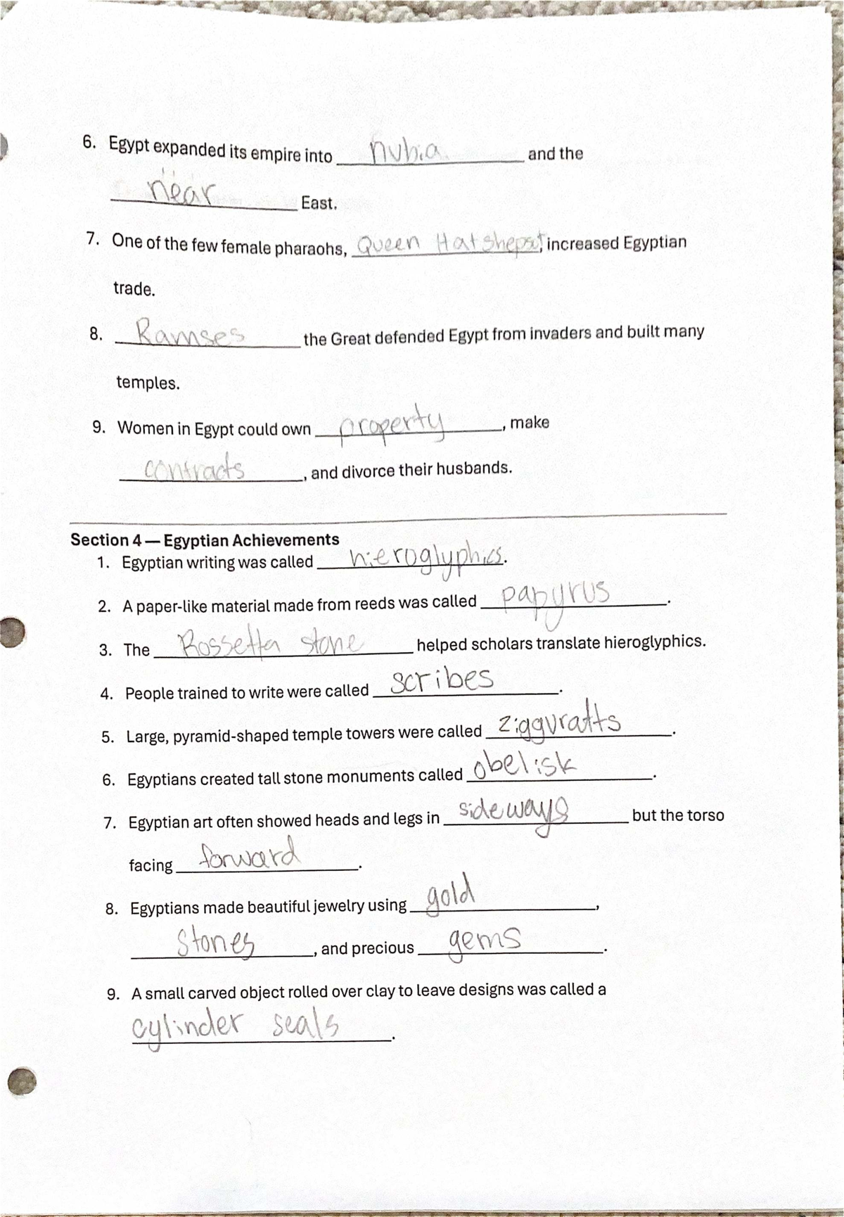 Egyptian Achievements and Historical Figures: A Study Guide - Studocu