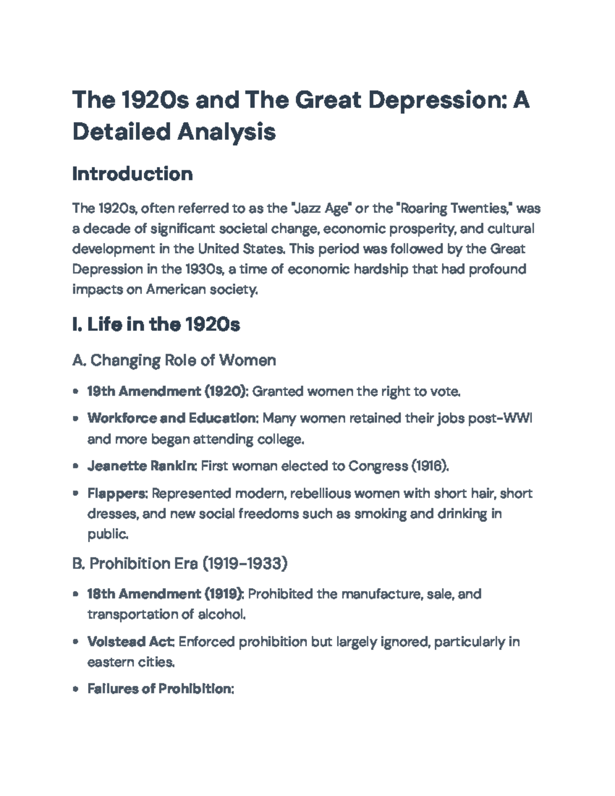 The 1920s and The Great Depression: An In-depth Historical Analysis ...