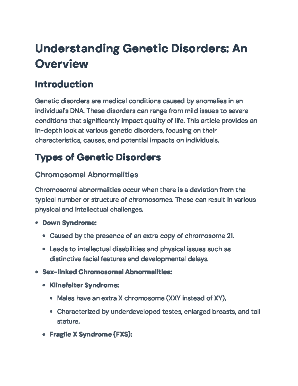 Genetic Disorders Overview (GDS 101): Types, Characteristics & Impacts ...