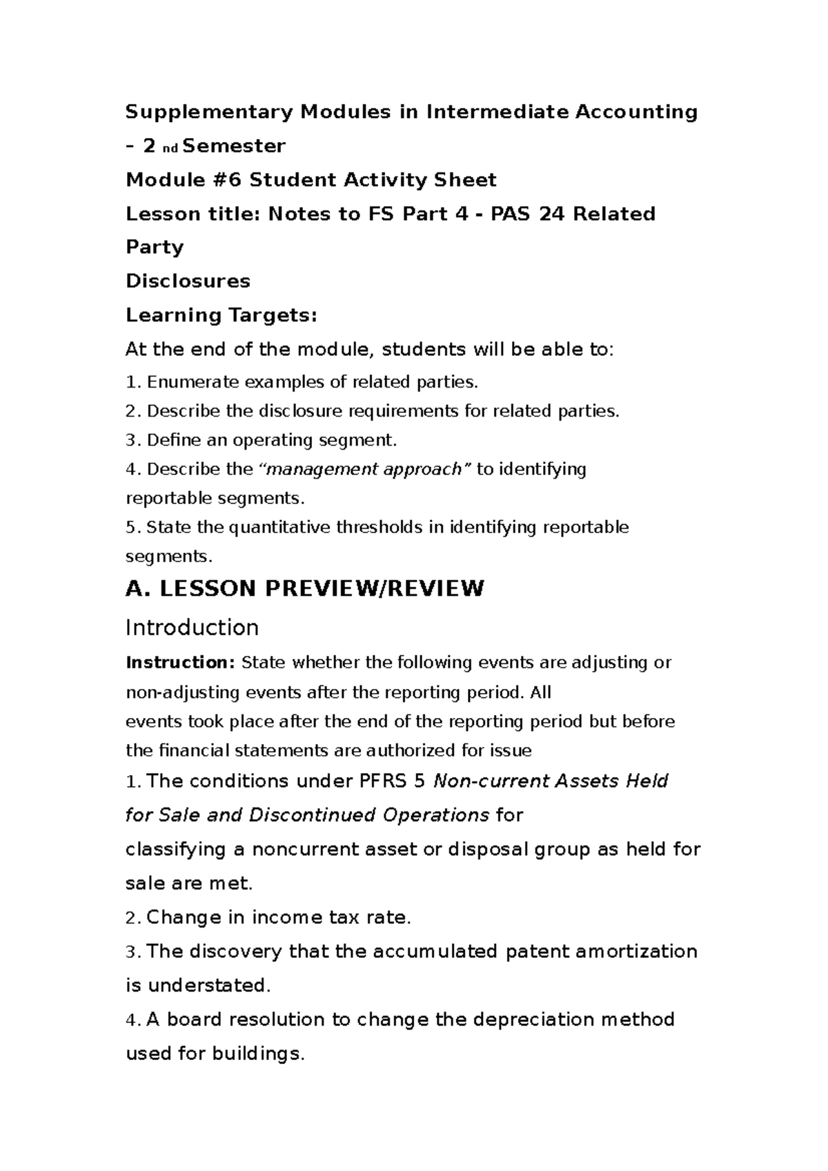 Chapter 11- PFRS for Small and Medium-sized Entities (SMEs) Notes ...