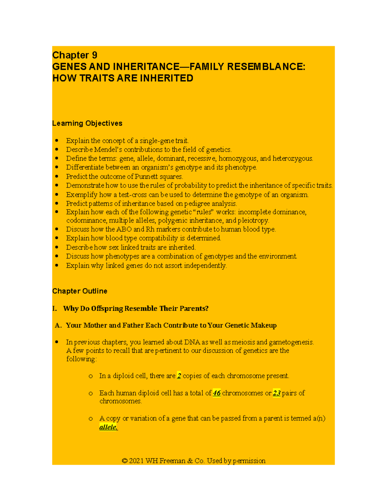 Chapter 9: Genes and Inheritance Study Guide for Success - Studocu
