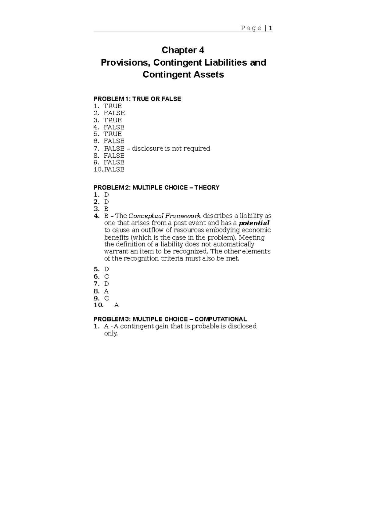 Chapter 4: Provisions, Contingent Liabilities & Assets - Sol Man 2021 ...