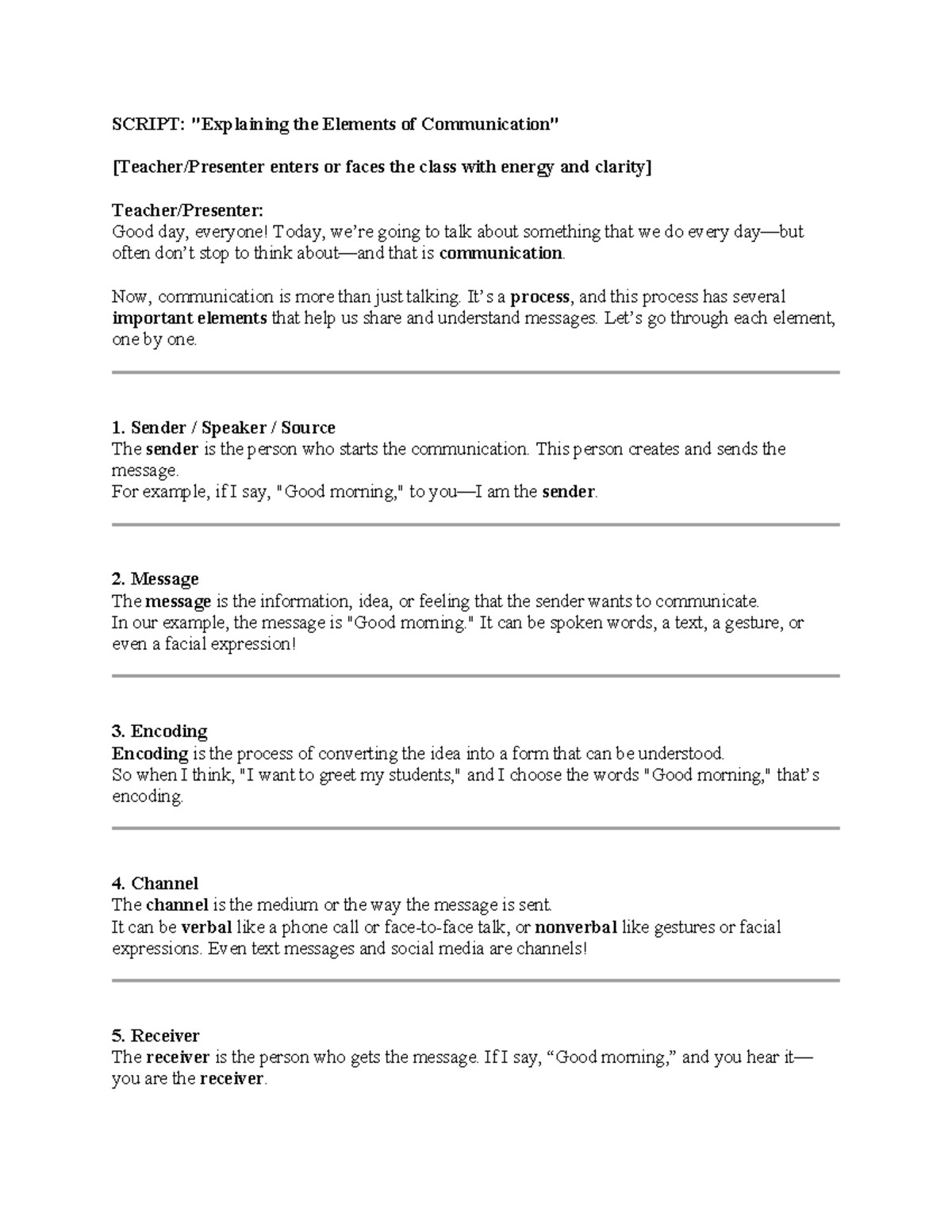 Elements of Communication: A Guide to Effective Messaging - Studocu