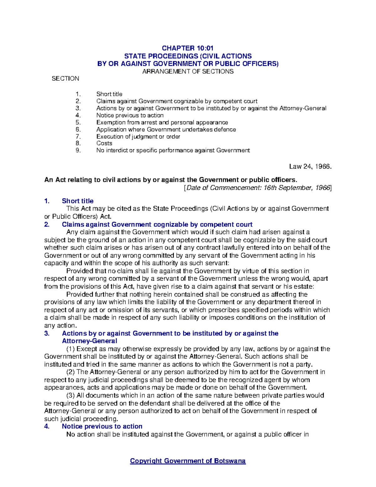 State Proceedings: Civil Actions by or Against Government or Public ...