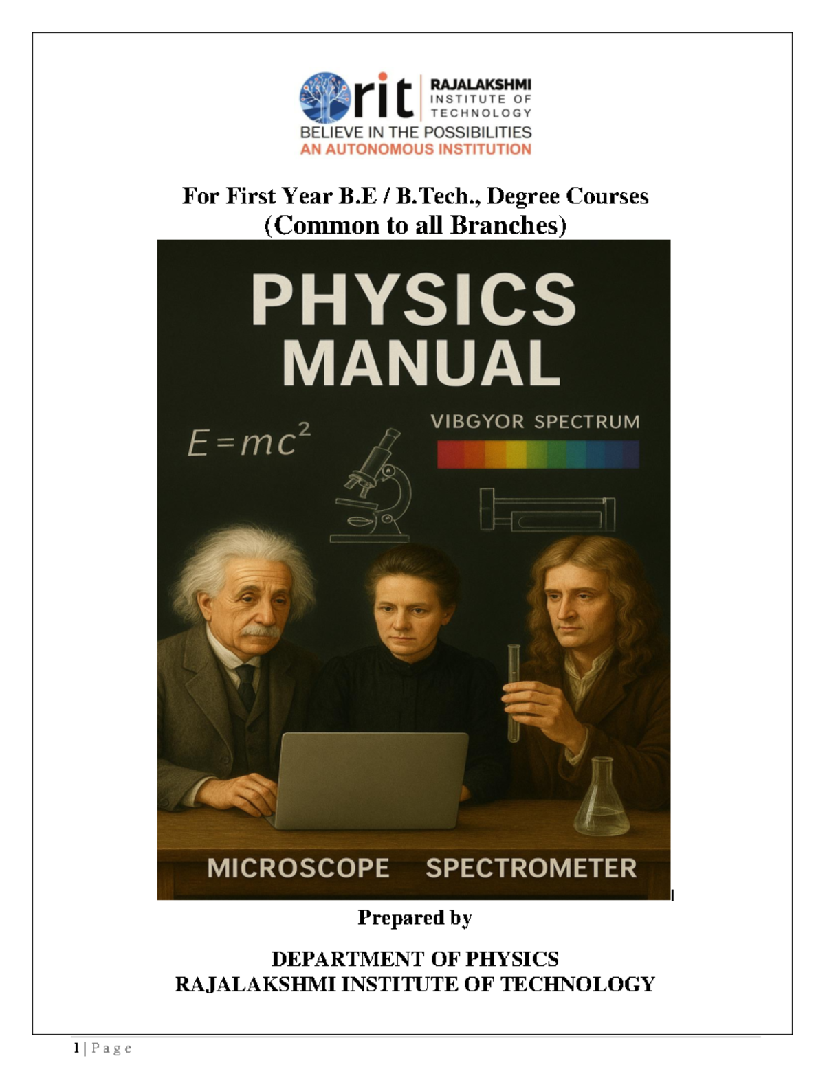 Physics Lab Manual 2025-2026 for First Year B.E/B.Tech. - Studocu