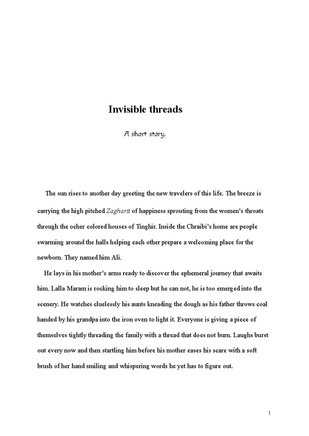 Invisible Threads: A Short Story of Family and Legacy - Studocu
