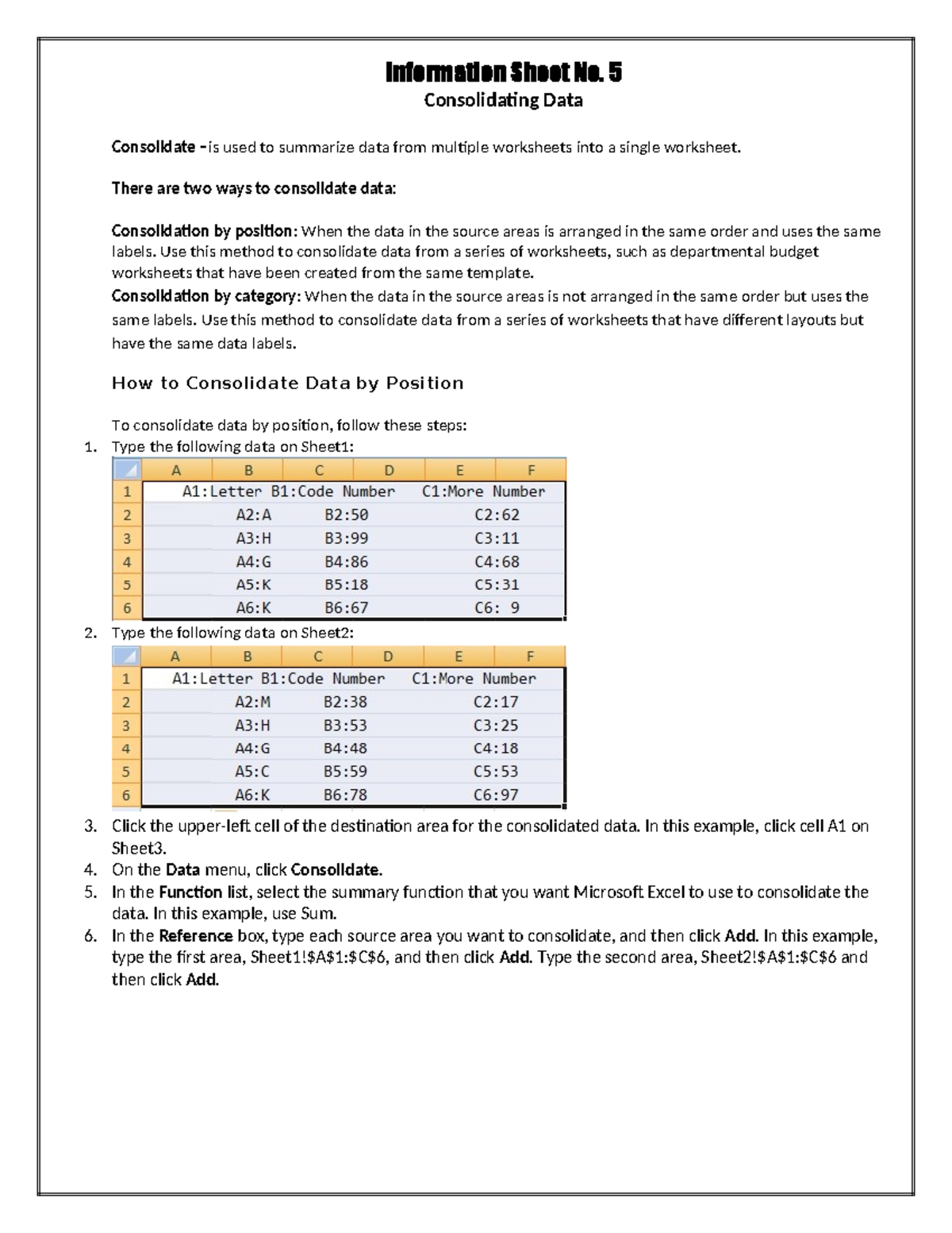 Advanced Spreadsheet Techniques: Data Consolidation Guide (4th Meeting ...