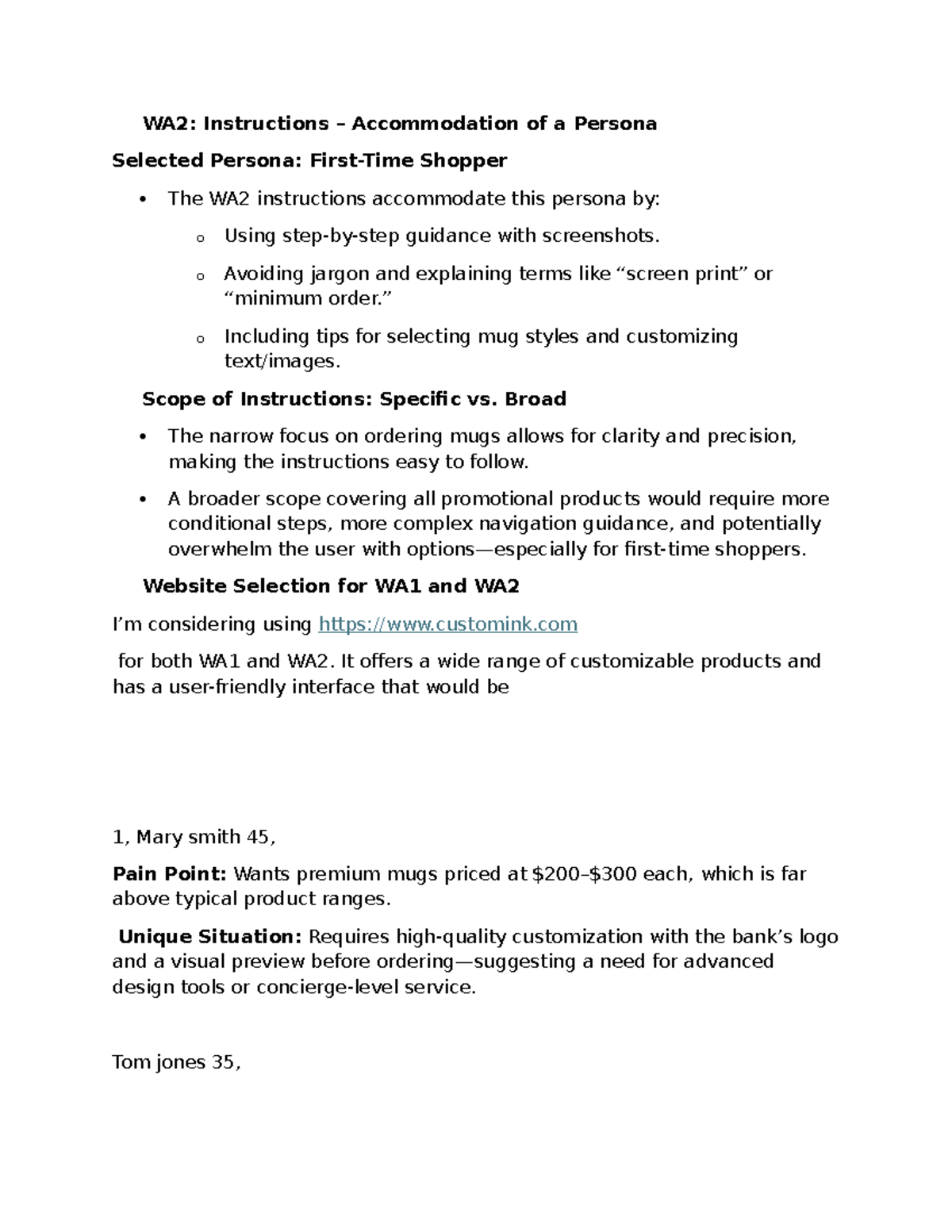 WA2: Instructions for Customizing Mugs - Week 1 Guide - Studocu