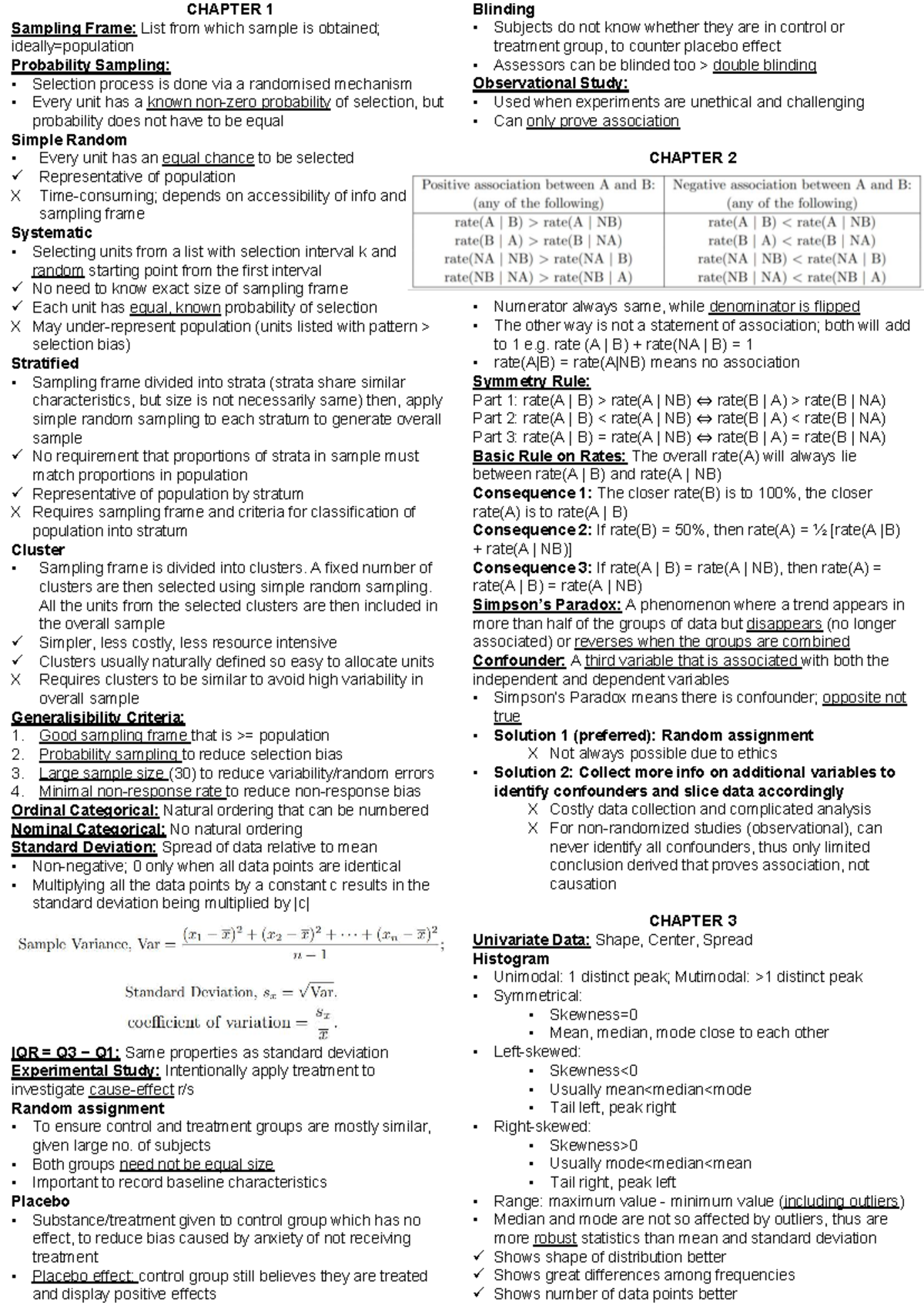 GEA1000 Cheatsheet: Sampling Methods & Data Analysis Overview - Studocu