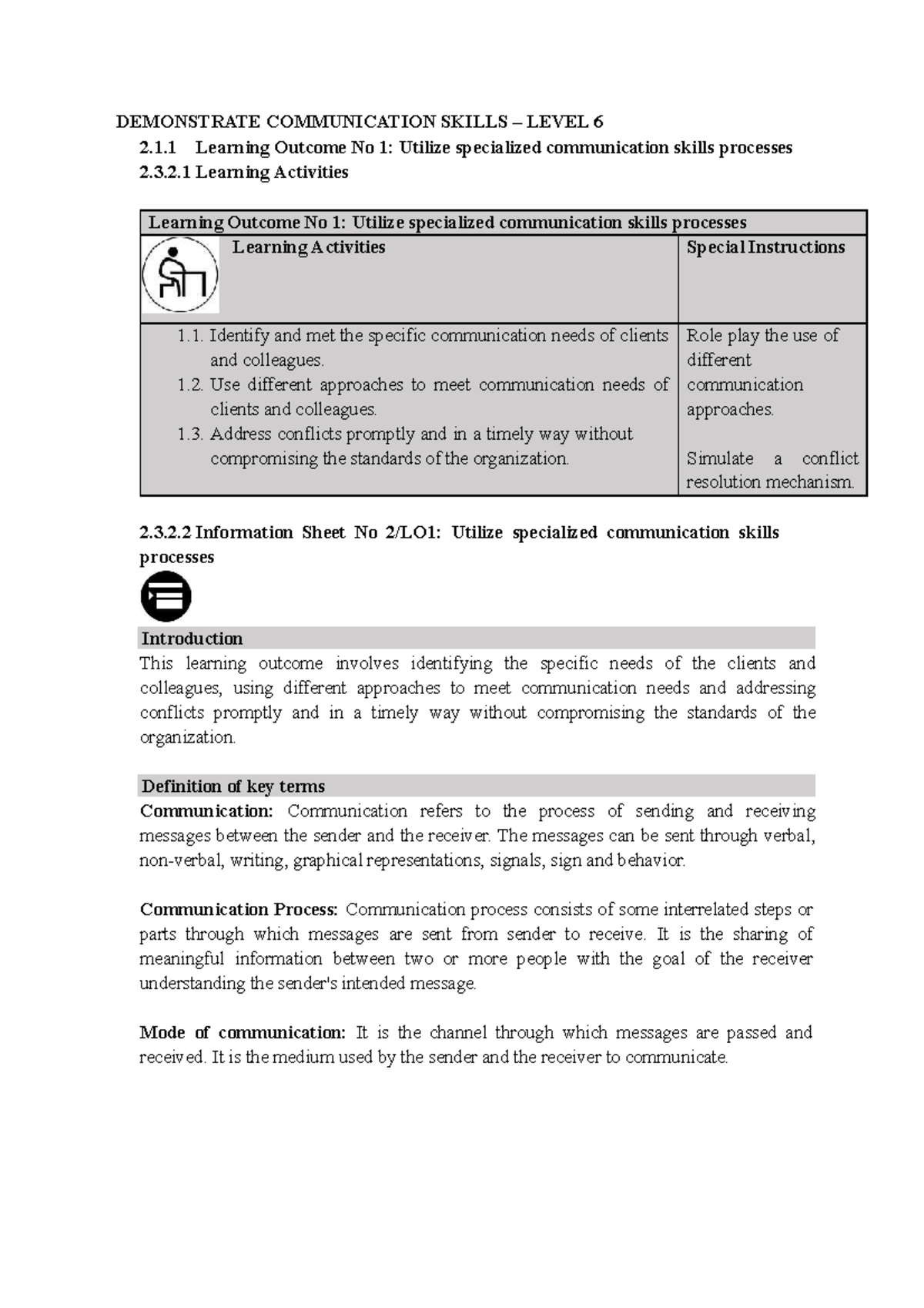 Effective Communication Skills - Level 6: Strategies & Assessment - Studocu