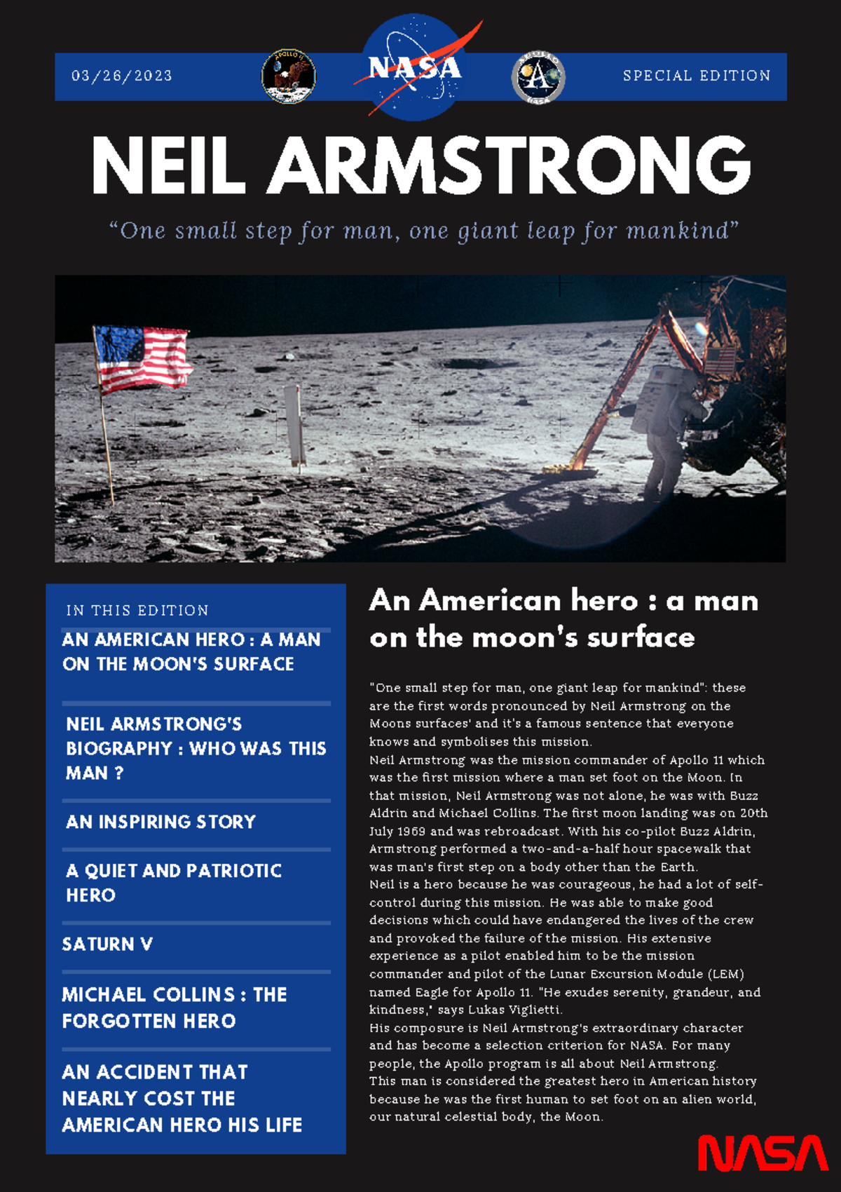 Neil Armstrong: A Detailed Biography of the American Hero - Studocu