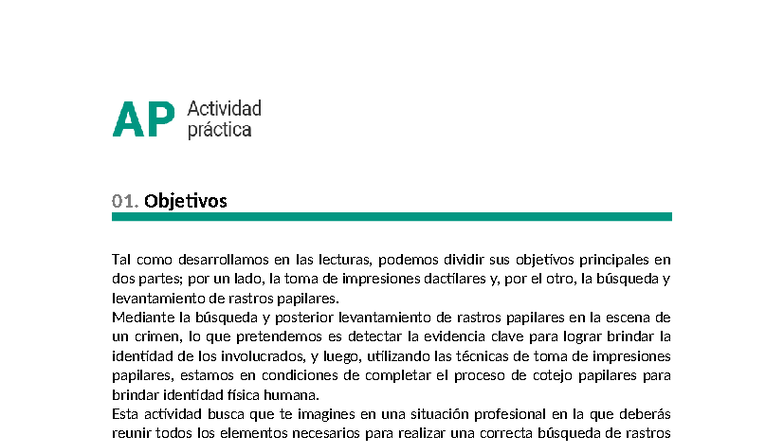AP3 - Actividad sobre Toma de Impresiones y Rastreo de Rastro Papilar ...