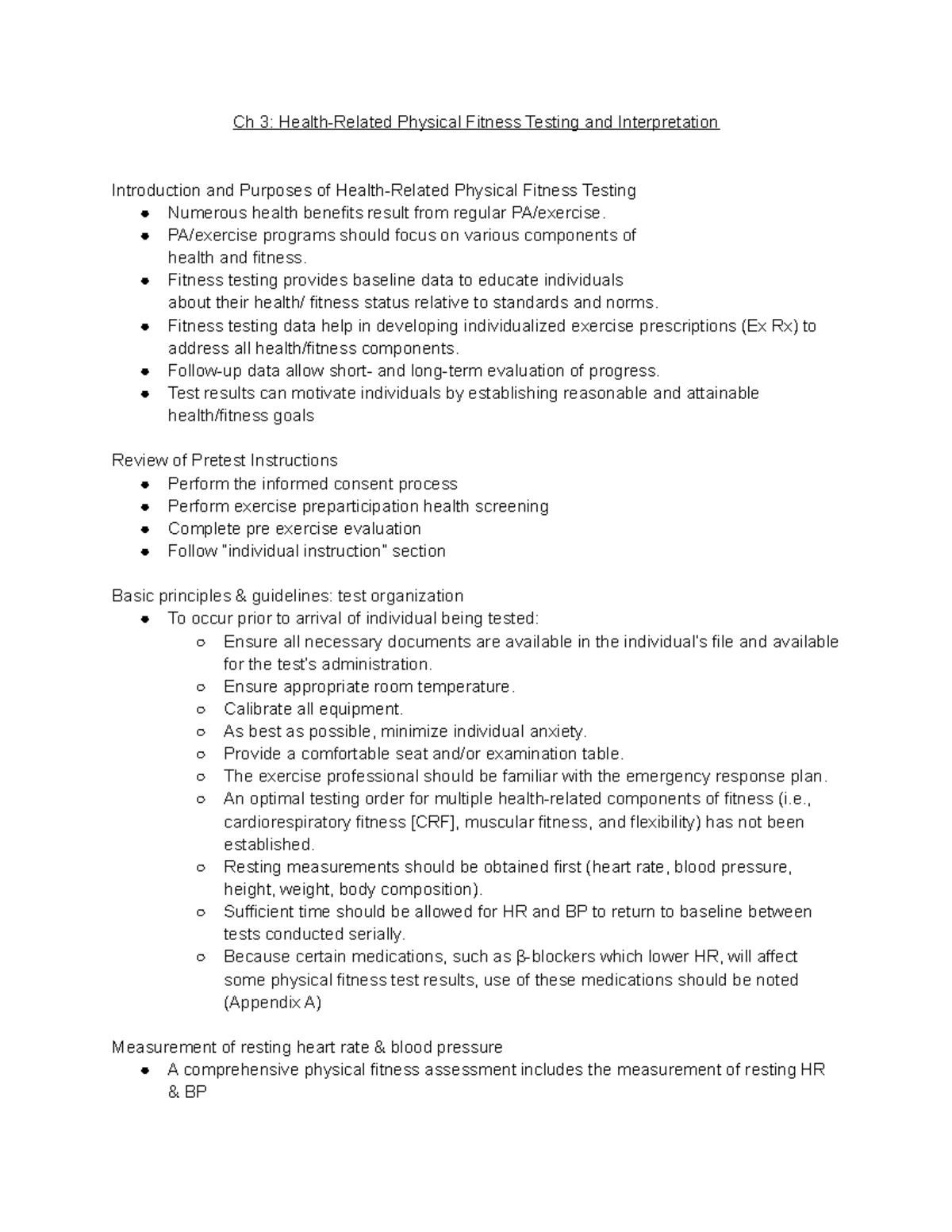 Ch 3: Fitness Testing & Interpretation for Health-Related Outcomes ...