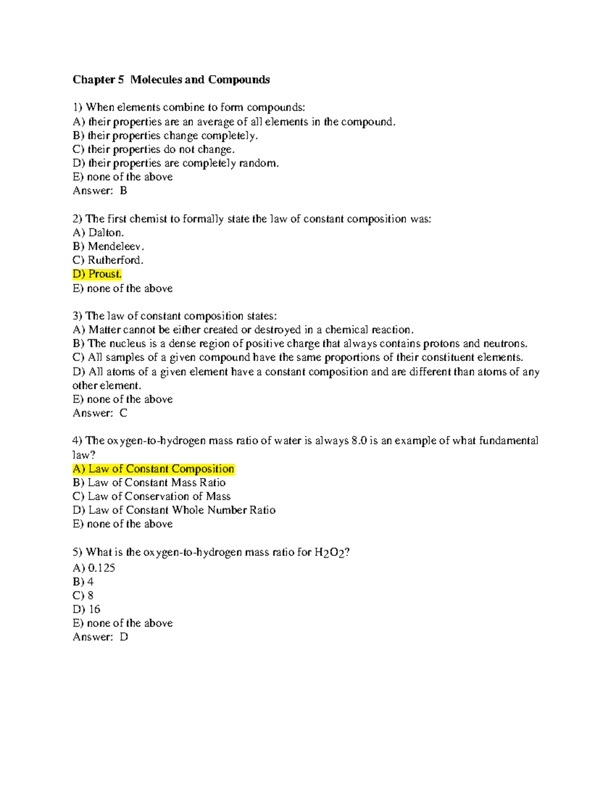 Chemical Formulas & Nomenclature Study Guide - CHEM 101 - Studocu