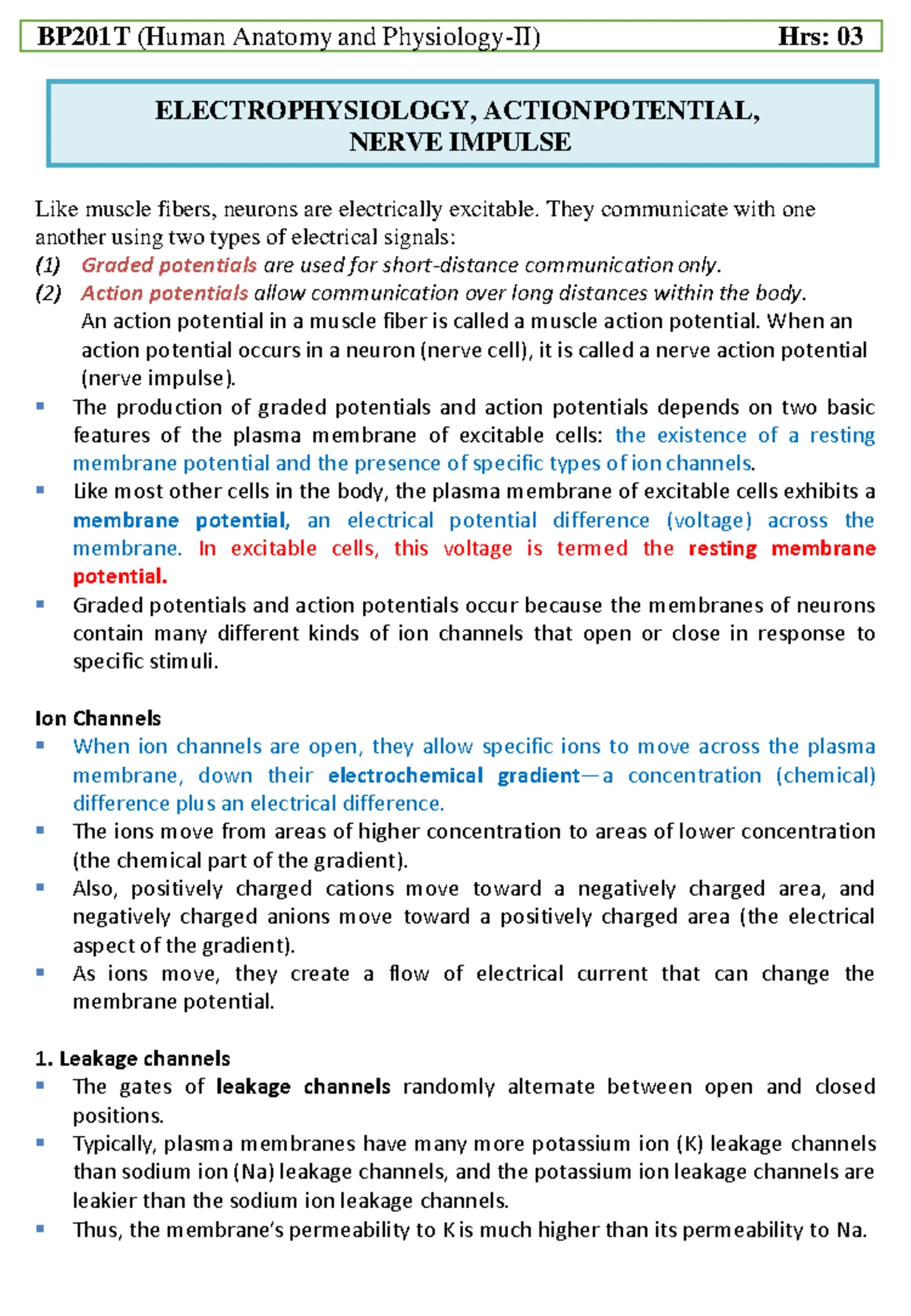 Human Physiology. Special Senses. Notes. Pdf - Human anatomy and ...