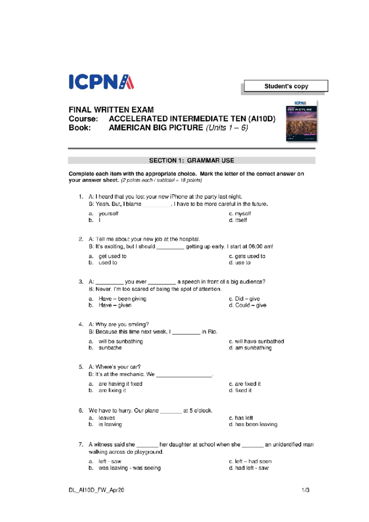 I10 Final Written Exam Notes and Study Guide - Studocu