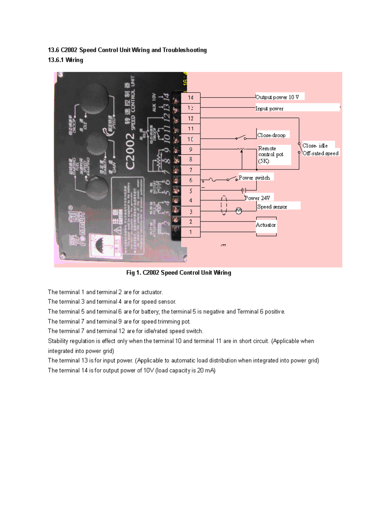 C2002 Wiring & Troubleshooting Guide for Speed Control Unit - Studocu