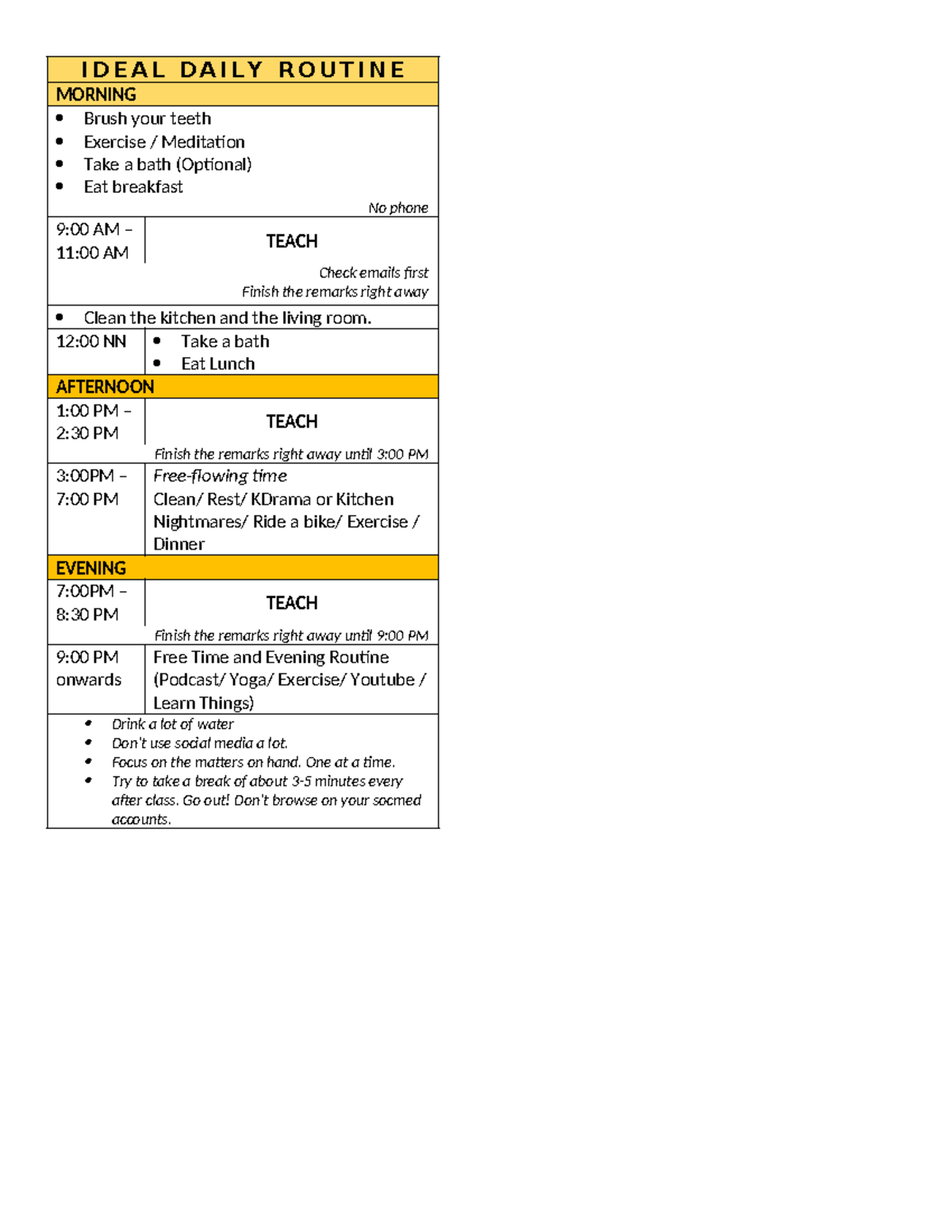 Ideal Daily Routine - sinong dakila sino ang tunay na baliw - I D E A L ...