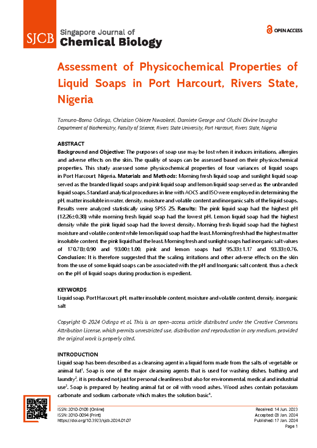 Assessment of Physicochemical Properties of Liquid Soaps (CHEM 6-SJCB ...