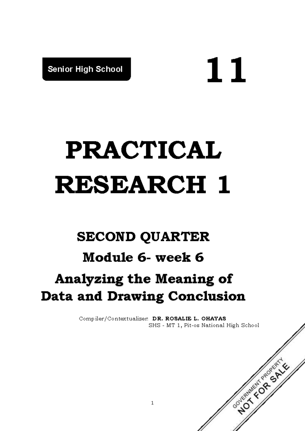 Practical Research 1 Q2 Module 6: Analyzing Data Patterns and Themes ...