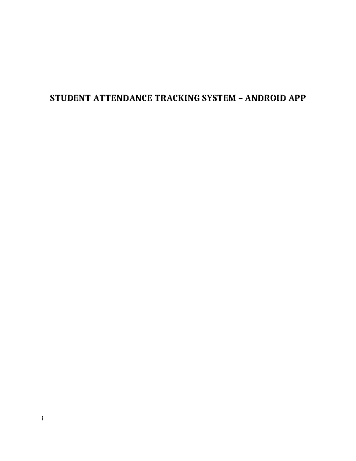 Student Attendance Tracking System Project - Final Report (DICTJ) - Studocu