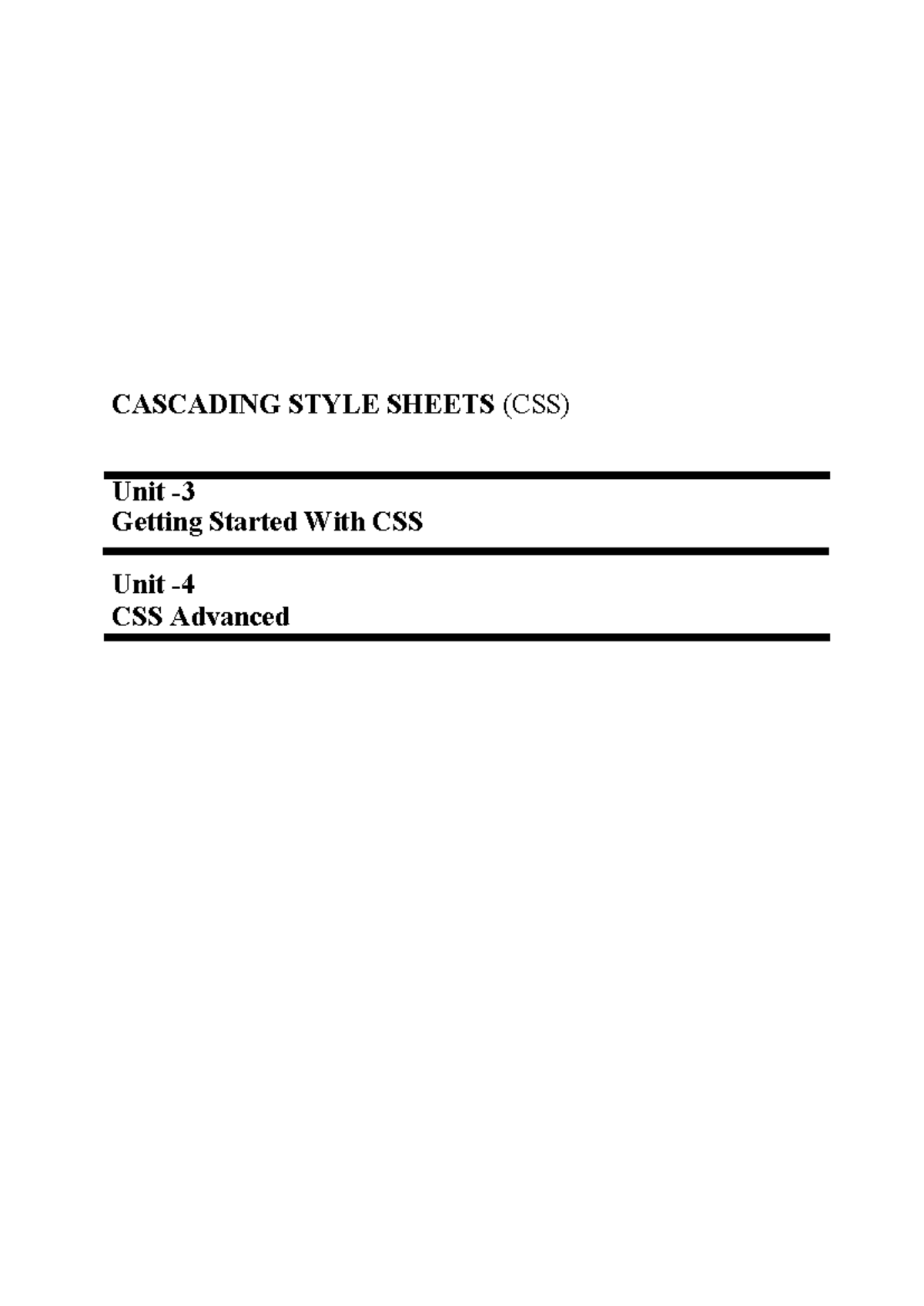Unit 2 CSS - Brief notes - CASCADING STYLE SHEETS (CSS) Unit - Getting ...