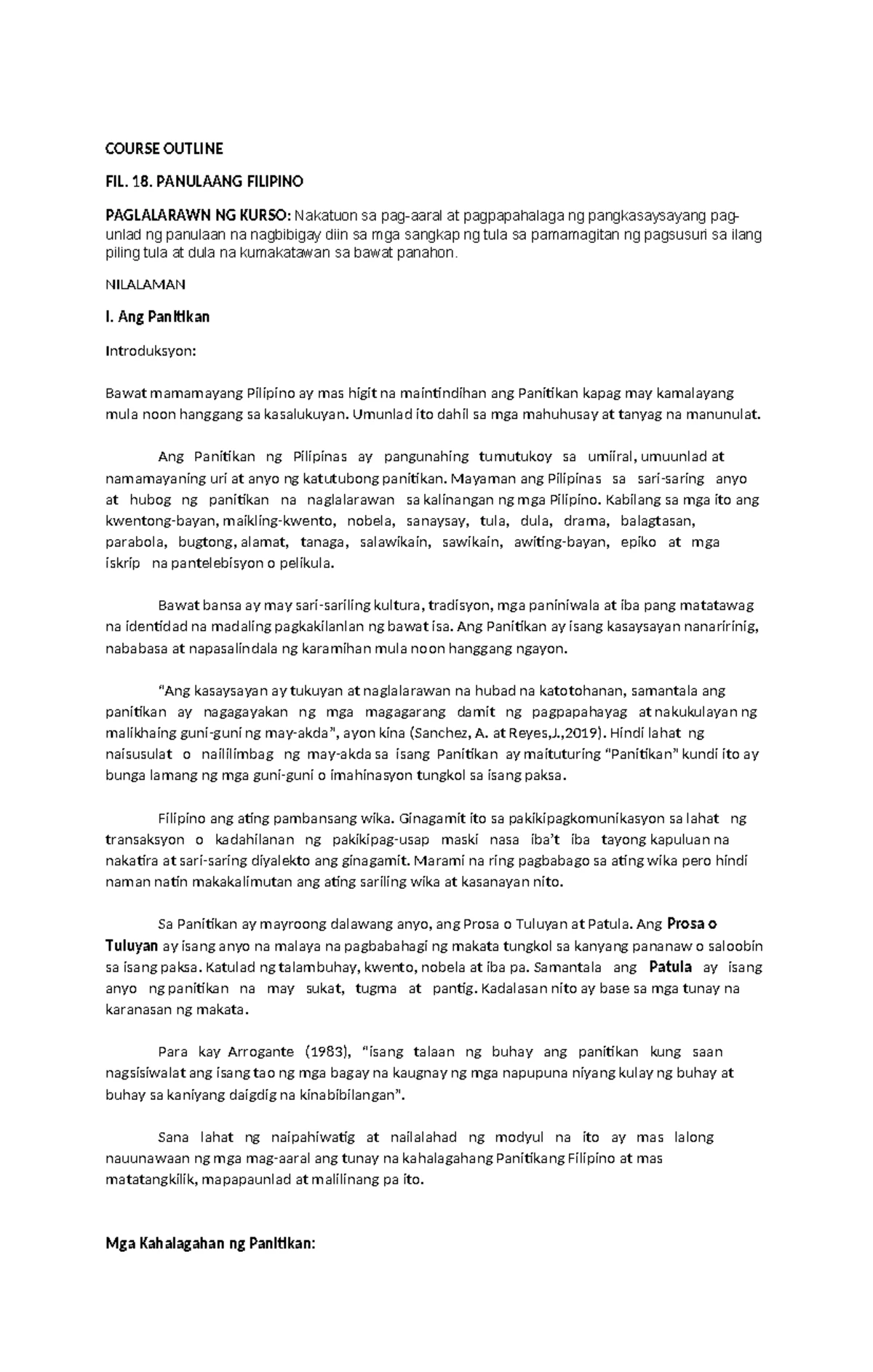 Pagsusuri at Pagninilay sa Tula: "Ang Wika Ko" ni Rio Alma - Studocu