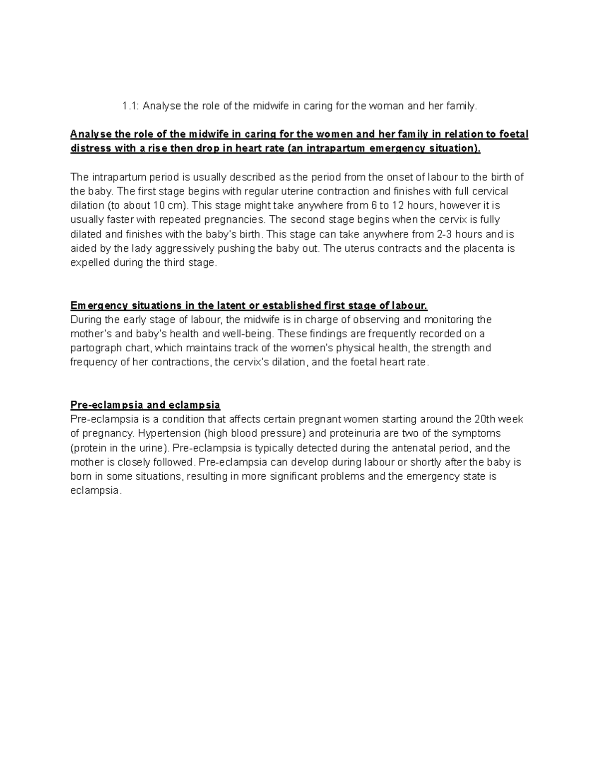Unit 11: The Role of the Midwife in Intrapartum Care and Emergencies ...