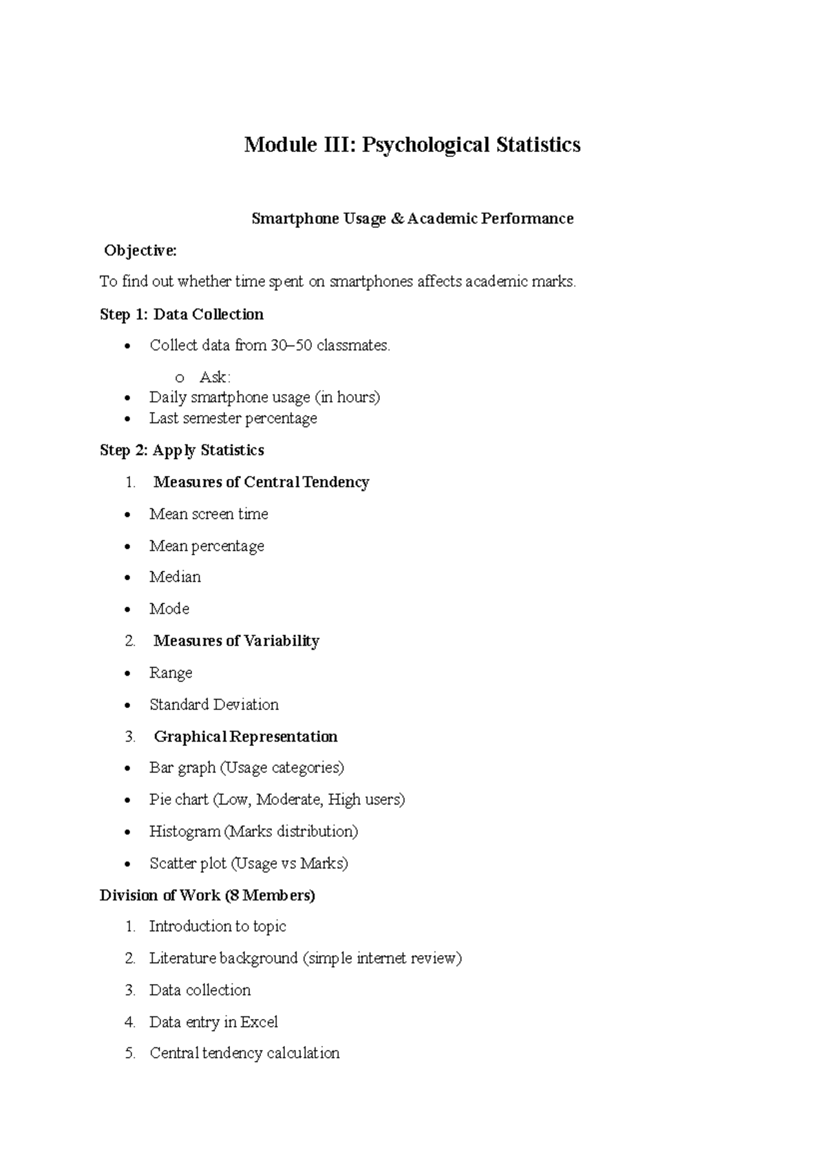 Sample Project - PSY 101: Impact of Smartphone Use on Academic ...