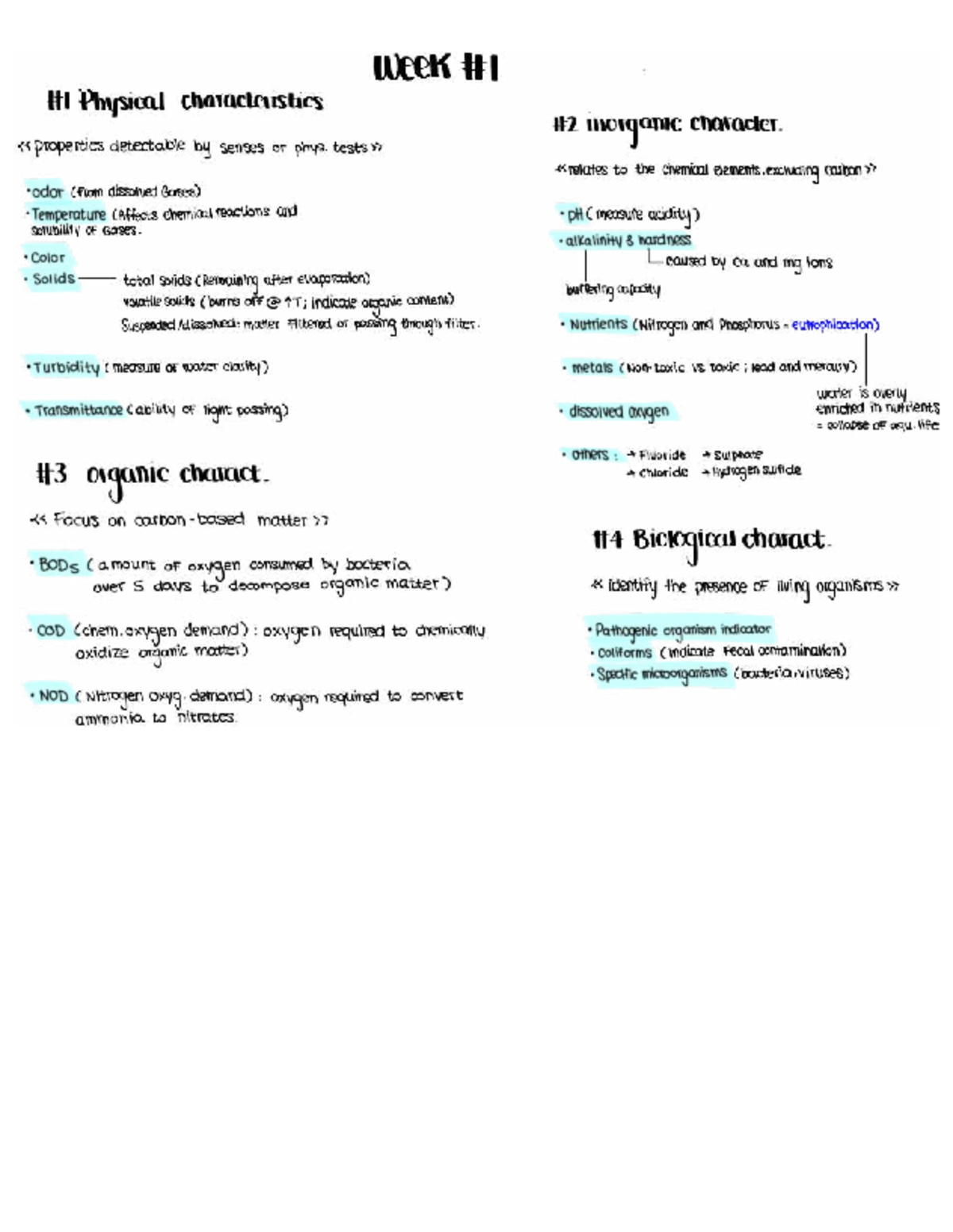 Week 1 & 6: Physical & Chemical Properties of Water and Pollution ...
