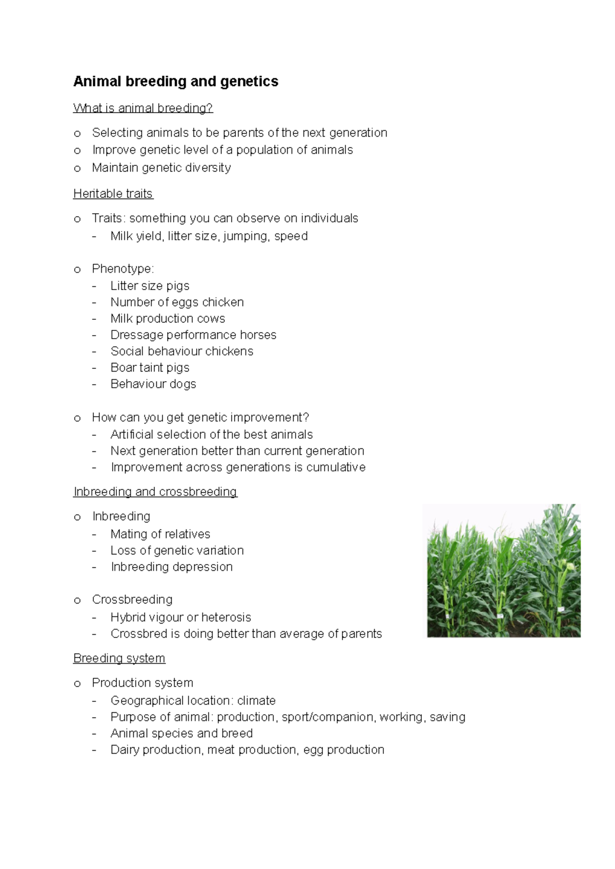 Animal Breeding and Genetics Study Notes (Course Code: ABG101 ...