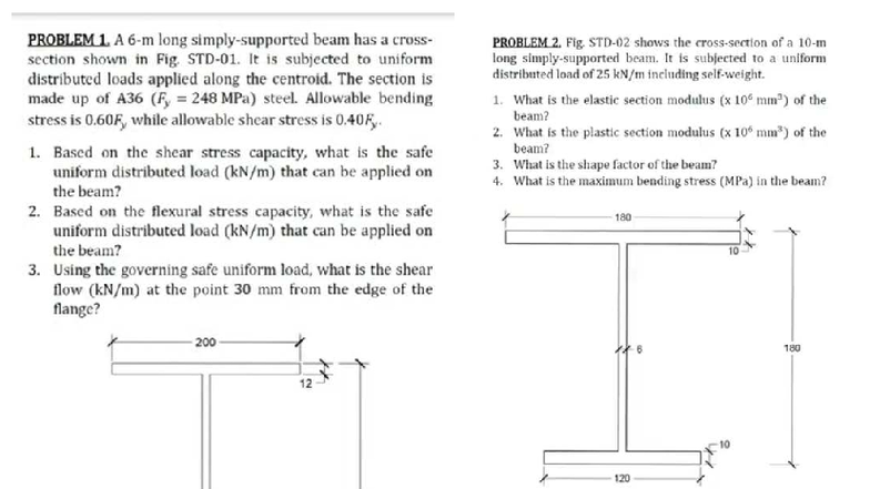Steel Structures: Analysis of Beam Loads and Section Properties - Studocu